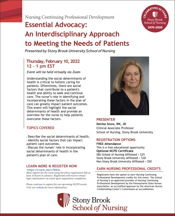 Spring2022Flyers | Stony Brook School of Nursing